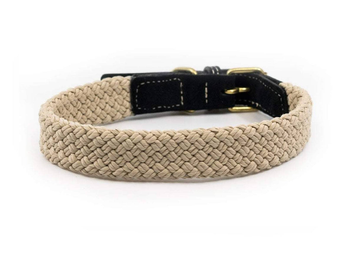 Black Flat Rope Dog Collar - British Design - Ralph & Co